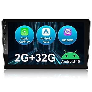 10 Inch Double Din Wireless CarPlay Car Stereo, Android Car Radio with Wireless Android Auto, 2G+32G Touchscreen Car Multimedia Player GPS Navigation Bluetooth WiFi AM FM Radio 2 Din Head Unit Screen