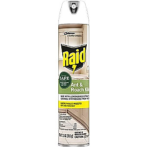 Raid Ant and Roach Killer Aerosol Spray with Essential Oils 11 Ounce (Pack of 2)