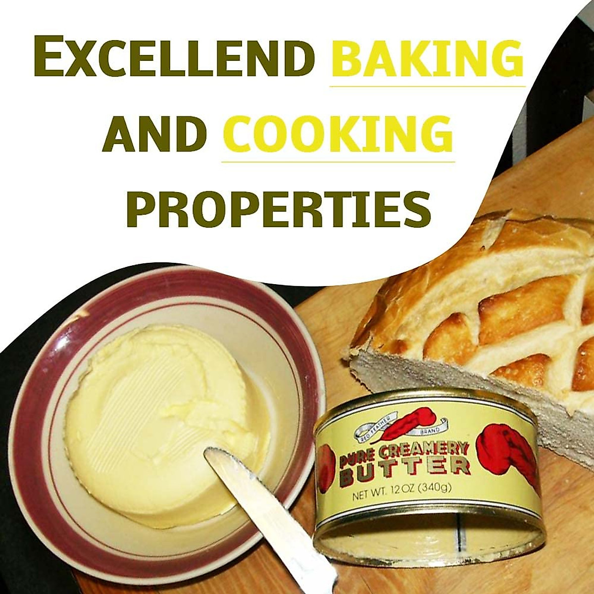 Red Feather Canned Butter Real Creamery Butter 6 Cans from New Zealand 100% pure no artificial colors or flavors Baking Supplies, Survival Food, Camping Meals with Safecastle Multipurpose Toolkit