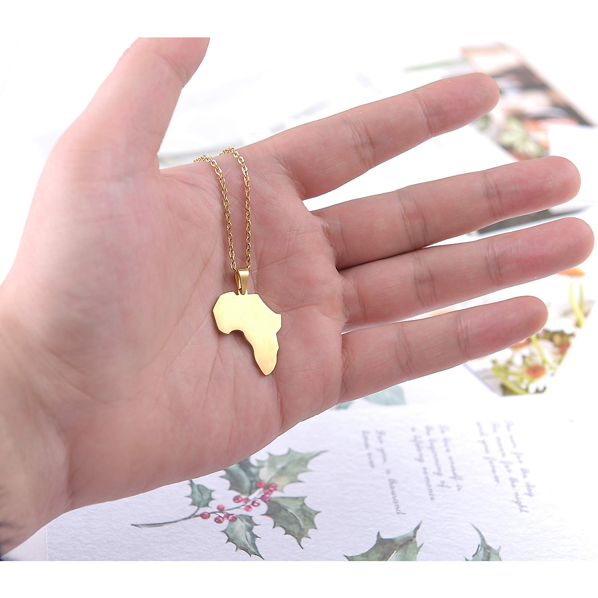 Woman Africa Map Pendant Necklace