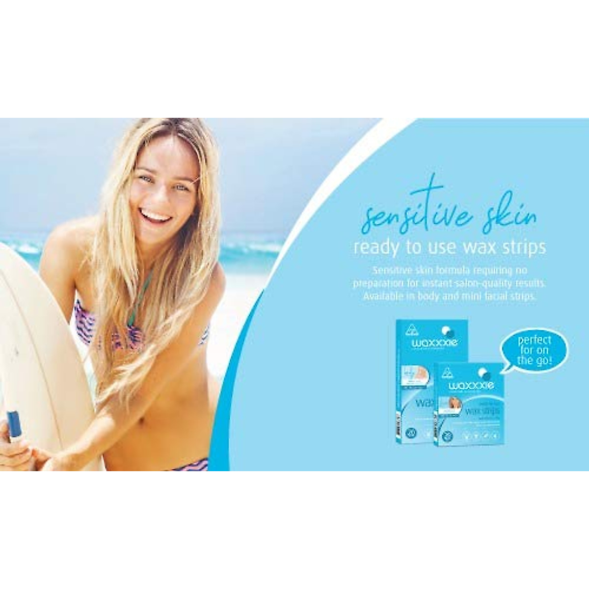 Waxxxie Ready To Use Body Strips 20pk Professional Large Pre Waxed Strips for Salon Quality Waxing from your Home