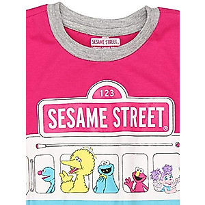 Sesame Street Elmo, Big Bird, Cookie Monster, Grover, Abby Cadabby Girls’ Long Sleeve T-Shirt for Infant and Toddler – Pink