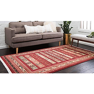 Unique Loom Fars Collection Area Rug - Pasadena (3' 3" x 5' 3" Rectangle, Rust Red/ Black)