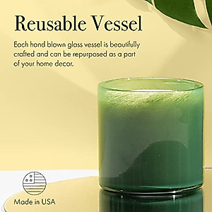 LAFCO New York Signature Candle, Jungle Bloom - 15.5 oz - 90-Hour Burn Time - Reusable, Hand Blown Glass Vessel - Made in The USA