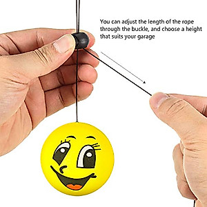 Frienda 2 Sets Double Garage Parking Aids, Includes 2 Pieces Parking Assist Balls Garage Ball Stopper, 2 Pieces Plastic Cord Locks and 2 Pieces Screw Hooks Garage Parking Indicators for Car Parking