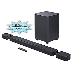 JBL BAR-1000 7.1.4ch Soundbar and Subwoofer with Surround Speakers with an Additional 2 Year Coverage by Epic Protect (2022)