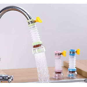 4every 360°Rotating Faucet Nozzle Water Filter 3PCS Filter Sprayer Faucet Water Saving Device Pressurized Shower Faucet Accessories Household Kitchen Faucet Filter Silicone Mouth Long Service Life