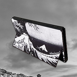 BelugaDesign Wave Switch Skin | Cool Sticker Wrap Vinyl Decal | Painting Japanese Water Ocean Cute | Compatible with Nintendo Switch OLED (Switch OLED, Gray)