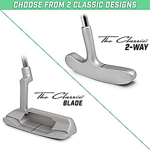 GoSports Classic Golf Putter, Choose Between 2 Way or Blade Putter - 35" Length with Premium Grip