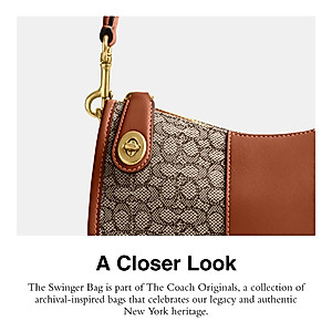 Coach The Coach Originals Mini Signature Jacquard Swinger, Cocoa Burnished Amber