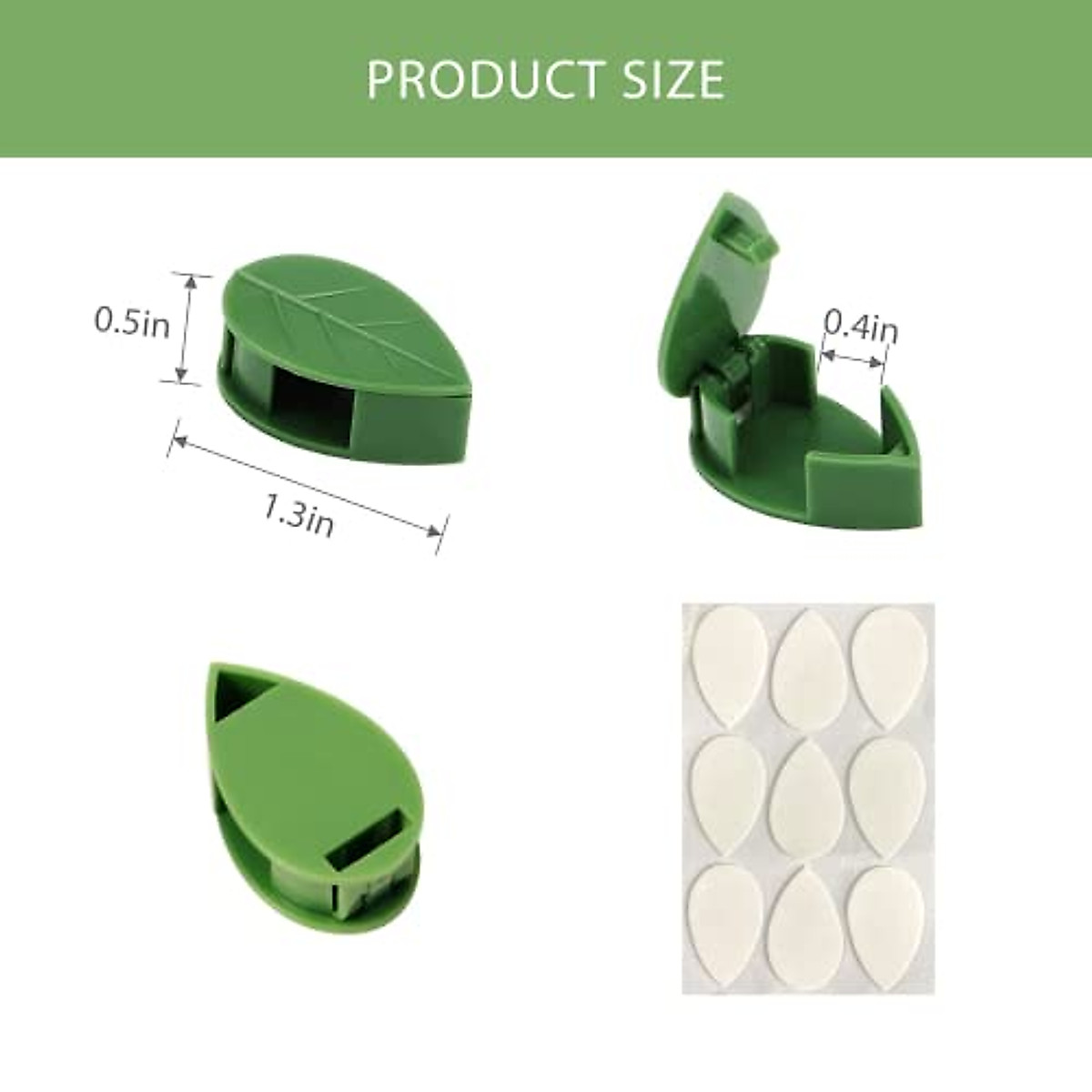 Kaoolaa Plant Clips for Climbing Plants（40 Pack）, Self-Adhesive Fixer, Plant Climbing Wall Fixture Clips for Supporting Stems Grow Upright, Vines Traction, Cable Wire Fixing