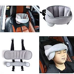 RUITASA Car Seat Head Support Band, Safety Car Seat Neck Relief, Adjustable Child Car Seat, Infants and Baby Head Support(Gray)