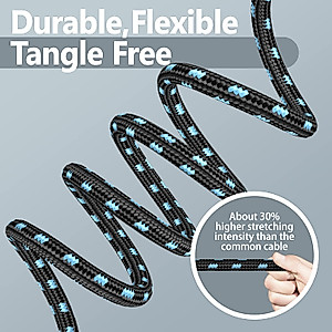 Sovvid Guitar Cable 10FT Professional Instrument Cable Electric Guitar AMP Cord Updated Version 1/4 TS Cable for Guitar Bass Mandolin Keyboard and Pro Audio, Right Angle to Straight (Black Blue)