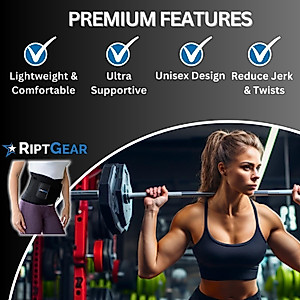 RiptGear Back Brace for Lower Back Pain Relief - Breathable Back Brace for Men and Women - Ideal for Lifting, Work, Sciatica, Herniated Disc, and Lumbar Support - Black, Small (Waist: 23"-27")