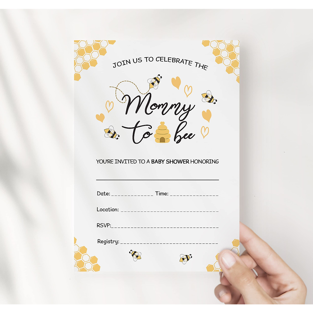 Bumble Bee Baby Shower Invitations, 25 Count