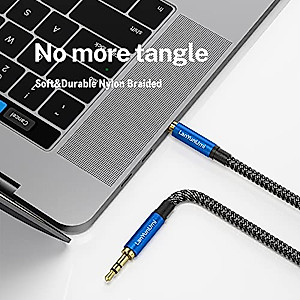 LanYunUmi Audio Auxiliary Audio Cable 3.5mm Male to Male Jack, Gold Plated, Nylon Braid, Stereo Jack Cord for Phones, Headphones, Tablets, PCs, MP3 Players and More 20ft/6m - Male to Male,