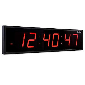 Ivation Huge Large Big Oversized Digital LED Clock - Shelf or Wall Mount (30 Inch - Red) | 6-Level Brightness, Mounting Holes & Hardware
