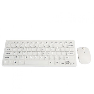 VBESTLIFE Mute Keyboard and Mouse Combo,2.4G Keyboard Mouse Set with Keypad Protector USB Receiver for Notebook Office Gaming Plug and Play(White)