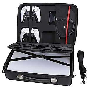 Mchoi PS5 Carrying Case-Customized Hard Shell Travel Bag with Password Lock for PS5 Console, Controller, Games, Gaming Headset & Accessories