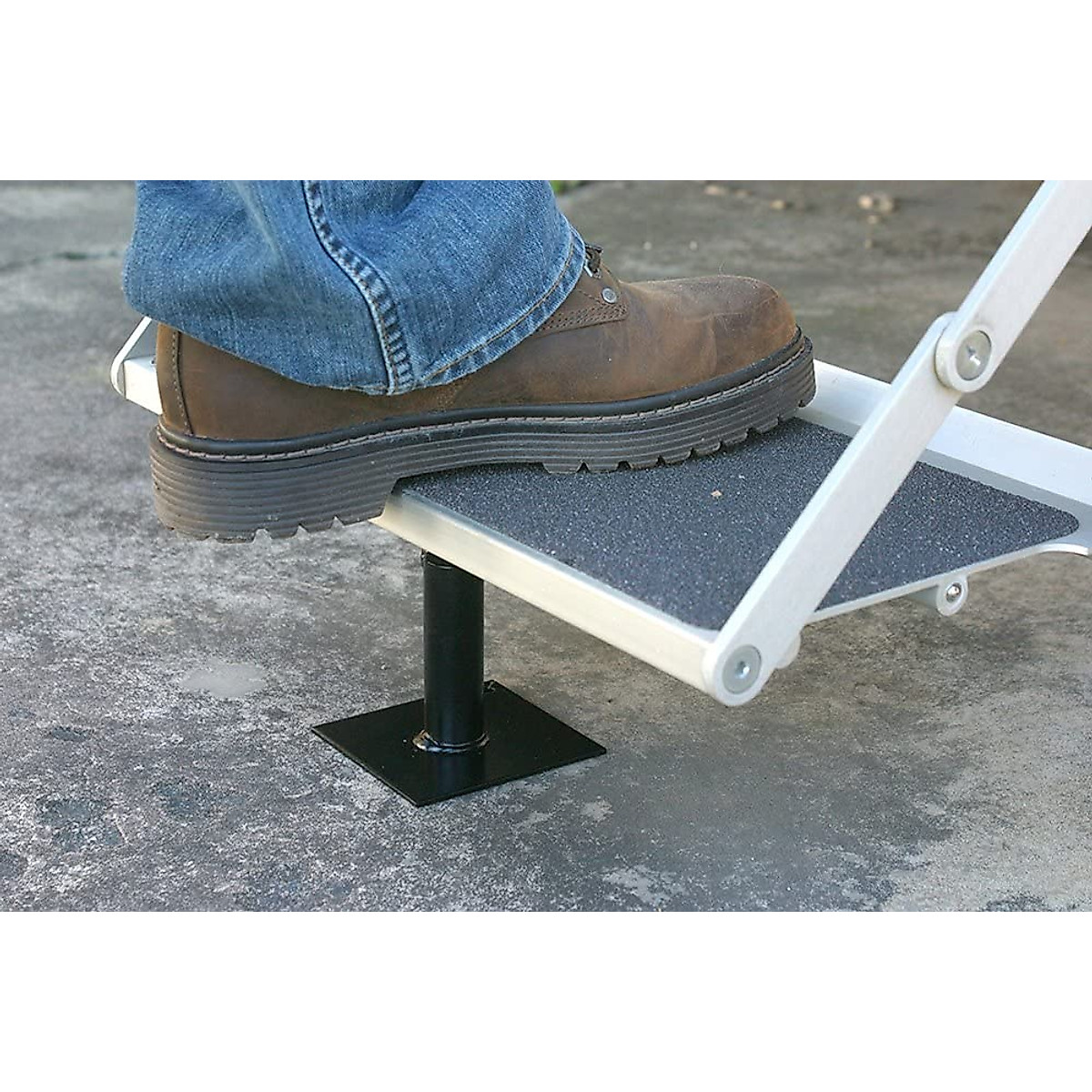 Camco RV Save-A-Step Brace | Stabilizes RV Steps and Helps Stop RV Movement | Protects RV Steps from Sag and Wear | Adjusts from 4-5/8"-8" , (43681)