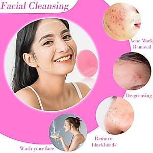 20 Pack Face Scrubber Soft Silicone Facial Cleansing Brush Face Wash Brush for Deep Cleaning Face Scrub Brush for Massage Face Exfoliator Blackhead Removing Face Cleansing Pads Silicon Face Cleaner