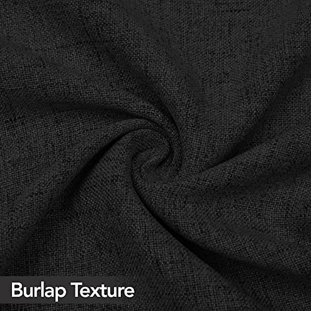 Deconovo Black Pillow Covers 18x18 Inch Set of 4, Faux Linen Throw Pillow Case, Couch Cushion Cover for Home Decor(18 x 18 Inch, Black, Set of 4, No Pillow Insert)