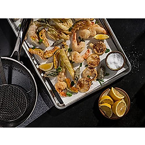 HexClad Hybrid Nonstick 5-Quart Saucepan with Tempered Glass Lid, Stay-Cool Handle, Dishwasher Safe, Induction Ready, Compatible with All Cooktops
