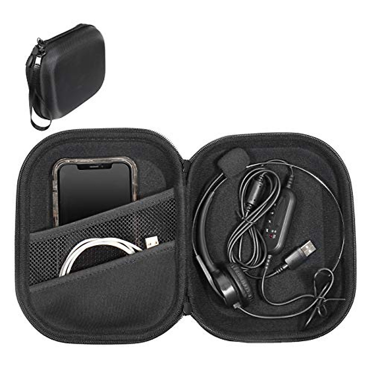 getgear Headset Case for Jabra Biz 1500, Evolve 65, 40 UC; Plantronics Voyager 104, Blackwire C5220, C3220, C225, Also for Mpow Pro, M5, M5 Pro, HC5, V5.0, TaoTronics, YAMAYN Wireless Headset