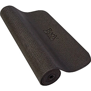 Body Sport Yoga and Fitness Mat, 1/4-Inch, Black