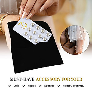 L'Bellé Double-Sided Pearl Veil Weights - Set of 12 Non-Damaging Magnetic Bridal Veil Weights - Secures Long Veils for Outdoor Weddings - Elegant Wedding Accessories and Gifts for Brides