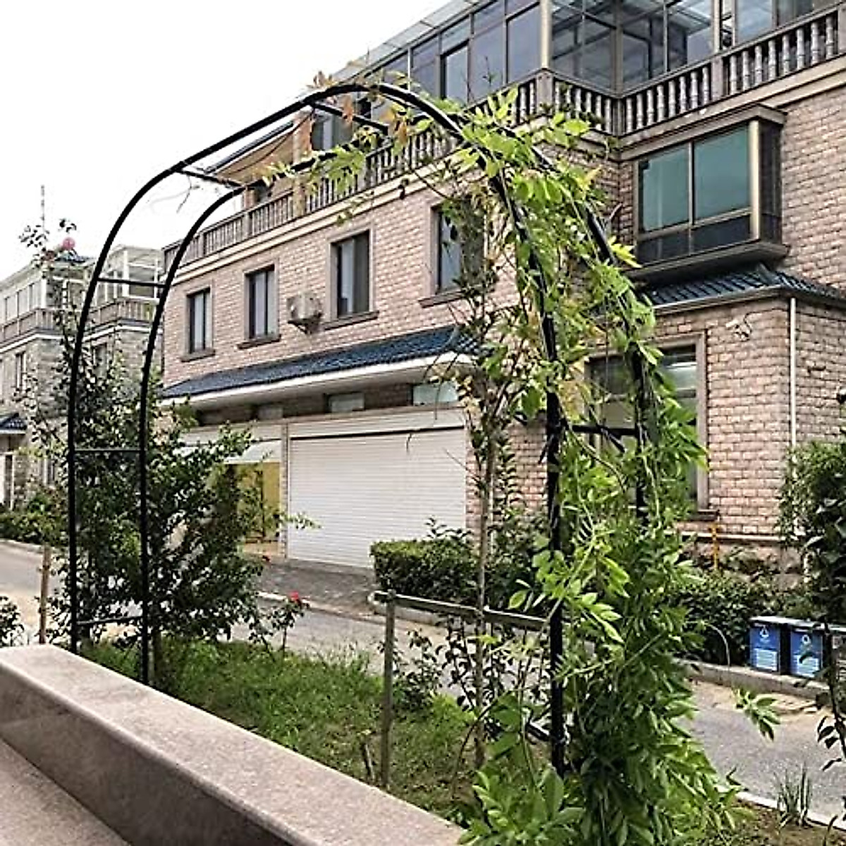 7.2/7.5ft Garden Arch Arbour Plant Support Archway Rose Arches Frame Strong Stable Wedding Arch Free Standing 3.9-9.8ft Wide Metal Trellis Arbor,Strong Weather Resistant Assemble Freely (Color : Gree