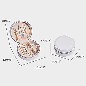 MILEVO Jewelry Organizer,PU Travel Jewelry Box Storage Case Necklace Earrings Rings Portable Jewelry Organizer Display Storage Case Organizer for Women Girls