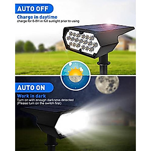 Trongle Solar Landscape Lights, [2 in 1] Bright Solar Spot Lights 2 Pack, IP65 Waterproof Solar Garden Light 6500K Path Light for Yard Garden Patio Driveway Porch Walkway Driveway Pool (Cool White)