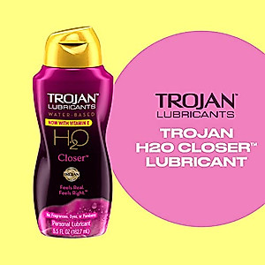 TROJAN Lubricants Water Based H2O Closer Personal Lubricant, 5.5 oz.