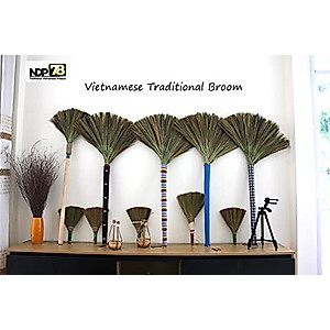 NDP78 Vietnamese Traditional Broom - Choi Dot Sweeps Away Everything Such as Dog Hair, Small dust and Does not Scratch Wooden Floors , Easy to Handle, Product Made from Natural, 39.5 x 8 x 1.5 inches