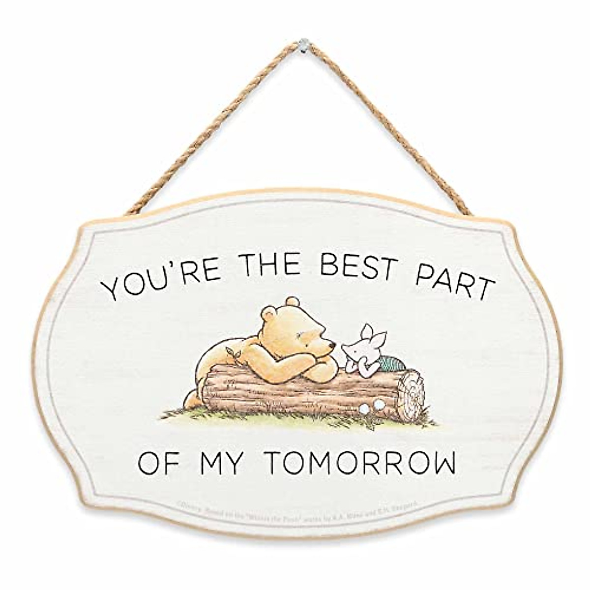 Disney Winnie the Pooh You're the Best Part Hanging Wood Wall Decor - Adorable Winnie the Pooh Sign for Home
