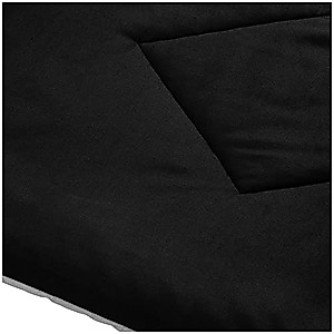 Amazon Basics Reversible Lightweight Microfiber Comforter Blanket, Twin/Twin XL, Black/Grey