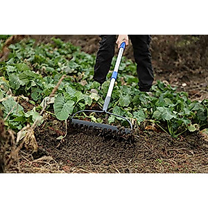 FLY HAWK 5 FT Bow Rake Heavy Duty，for lawns Raker to Gather Fallen Leaves, Weeds，Strong Hold When Working – Rust-Free(5 FT)