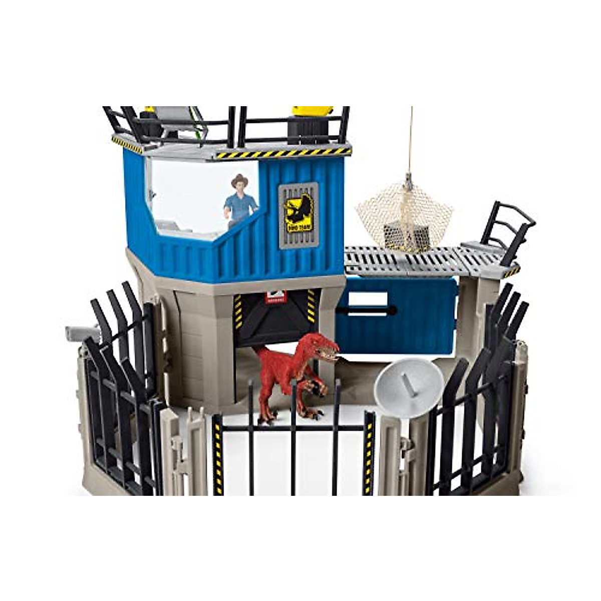 Schleich Dinosaur Toys Science Playset - 33-Piece Set Research Station with Brachiosaurus, Velociraptor, Men Scientist Action Figures, and Dart Cannon, Kids Figurines for Ages 4 and Above