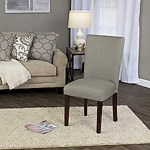 HomePop Parsons Classic Upholstered Accent Dining Chair, Single Pack, Grey