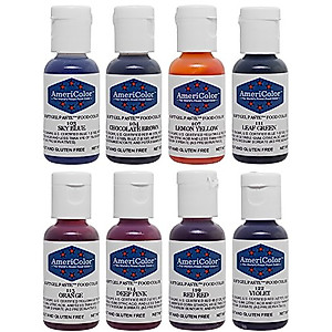 Food Coloring AmeriColor Soft - Gel Paste Junior Kit, 8 Colors, .75 Ounce Bottles