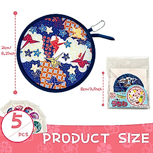 VANVENE 5 Pack Japanese Foldable Fan,Folding Hand Fan,Collapsible Hanheld Fans for Wedding Party Favors Decorations Portable