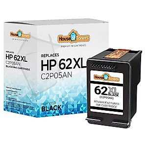 Houseoftoners Remanufactured HP 62XL Ink Cartridges High Yield Replacement for HP 62XL Envy 5540 5640 5660 7644 7645 OfficeJet 5740 5742 8040 8045 (Black, 1-Pack)