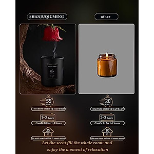 Oud Wood & Rose Scented Candles Gift Set,8oz 55h,Luxury Woody Sandalwood Candles for Home Scented Candles Gift Set,Long-Lasting Soy Candles, Aromatherapy Candles Gift for Women & Men