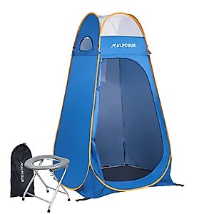 Alpcour Foldable Waterproof Pop Up Portable Toilet Seat for Camping, Hiking, Beach, and Traveling