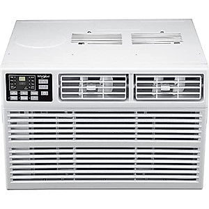 Whirlpool WHHW242AW 24,000 230V Window-Mounted Air Conditioner with Heat, Cools Rooms Up to 1,500 Sq. Ft, with Remote Control and Timer, 24000 BTU, White