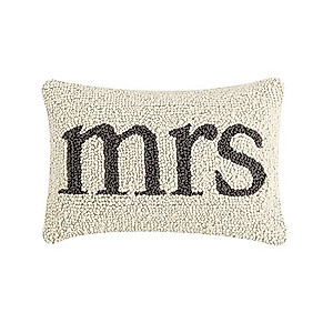 Peking Handicraft 30TG282C12OB Poly Filled Hook Throw Pillow, 12-inch Length, Wool and Cotton (Mrs)