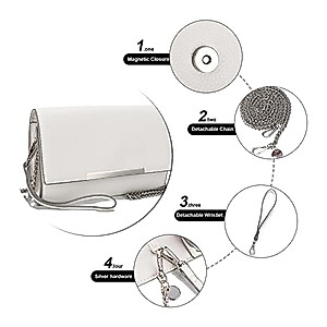 AFKOMST Small Clutch Purses for Women Summer Crossbody Bags and Straw Wristlet Handbags with Chain Strap