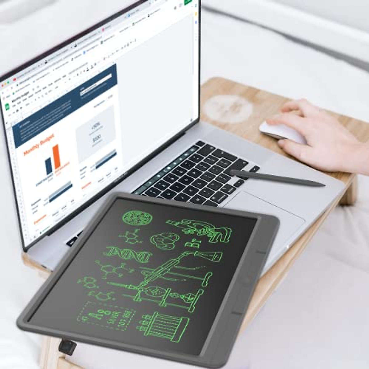 TUGAU LCD Writing Tablet 15 Inch, Erasable Electronic Writing Pad, Large Doodle Board, Portable Drawing Tablet Gift for Kids & Adults, Digital Paper Handwriting Pad for Business Office Homeschool