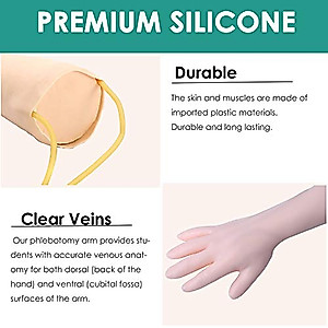 IV Practice Arm Kit, Training Pad with Phlebotomy and Venipuncture Practice Arm, for Nurse Students Practice & Training, IV Starter Kit, Medical Educational Training Teaching Model